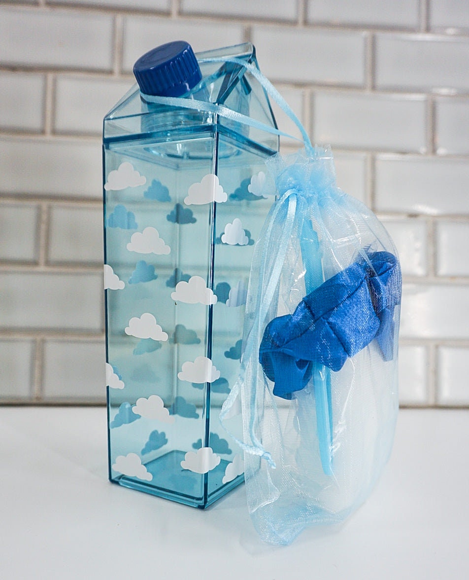 Clouds Blue Milk Carton Bottle Set - Etsy