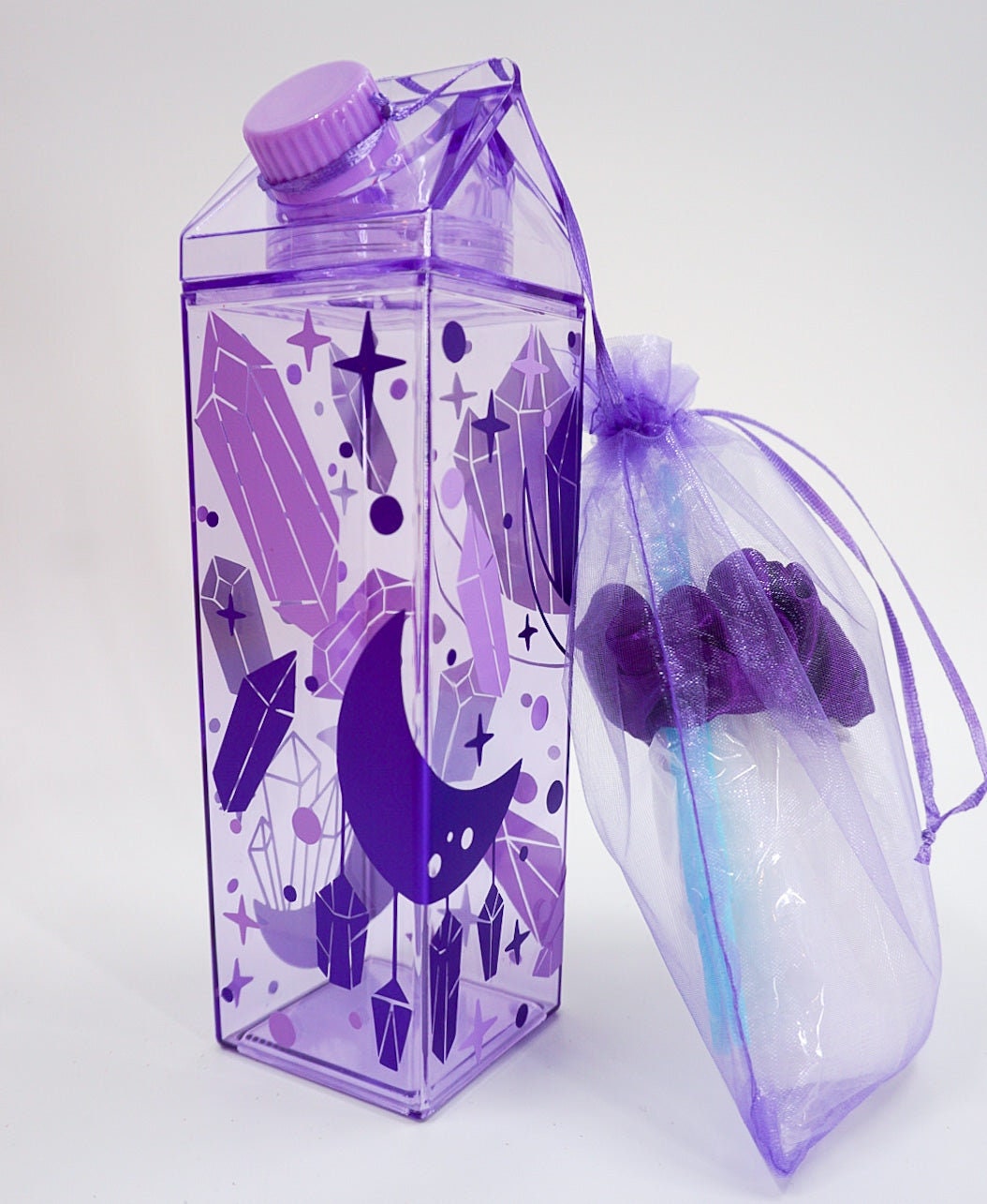 Crystal Purple Milk Carton Bottle Set - Etsy