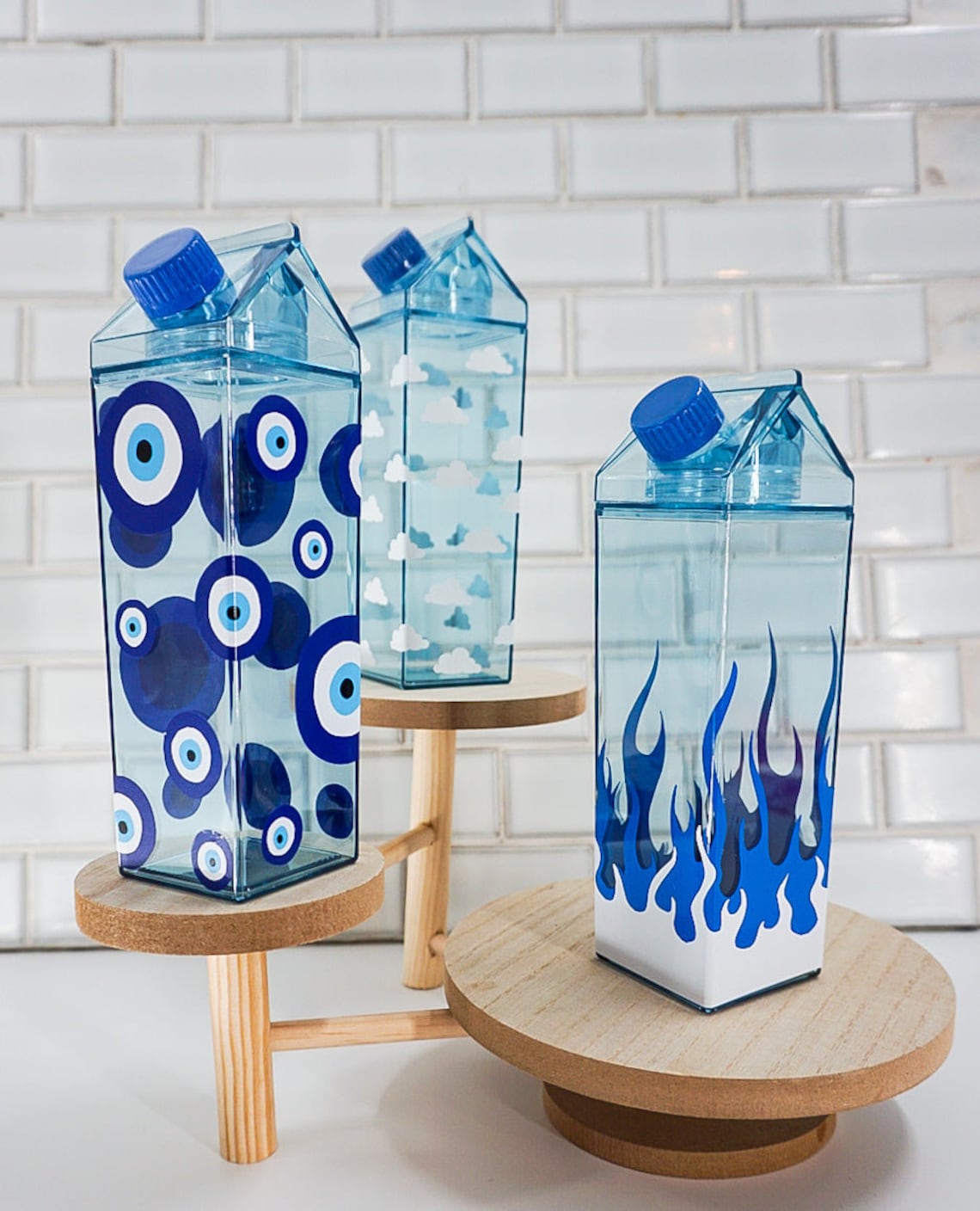 Clouds Blue Milk Carton Bottle Set - Etsy