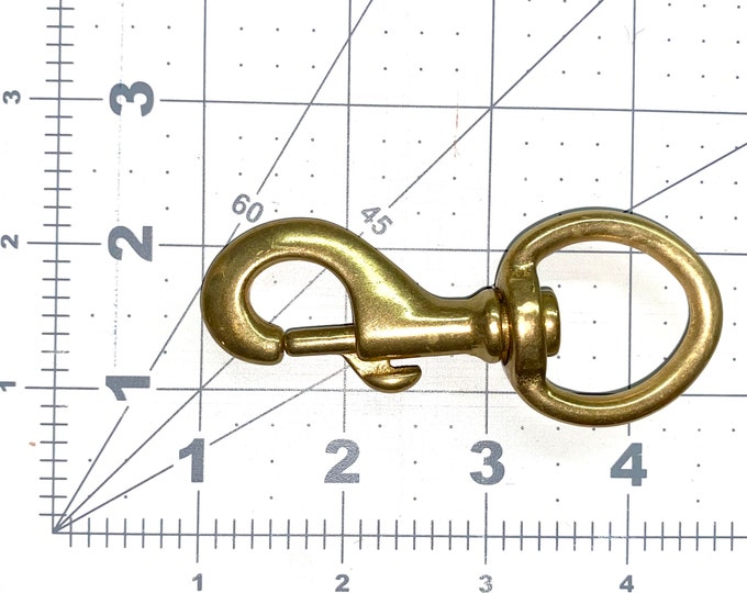Solid Brass 1” Rounded Bolt Snap Clasp Antiqued Hardware for Leash ...