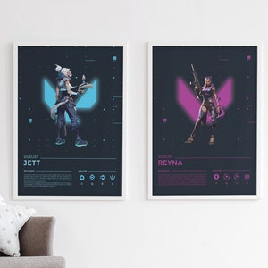 All Agents Valorant Posters, Reyna, Sage, Omen, Jett, Killjoy, Viper ...