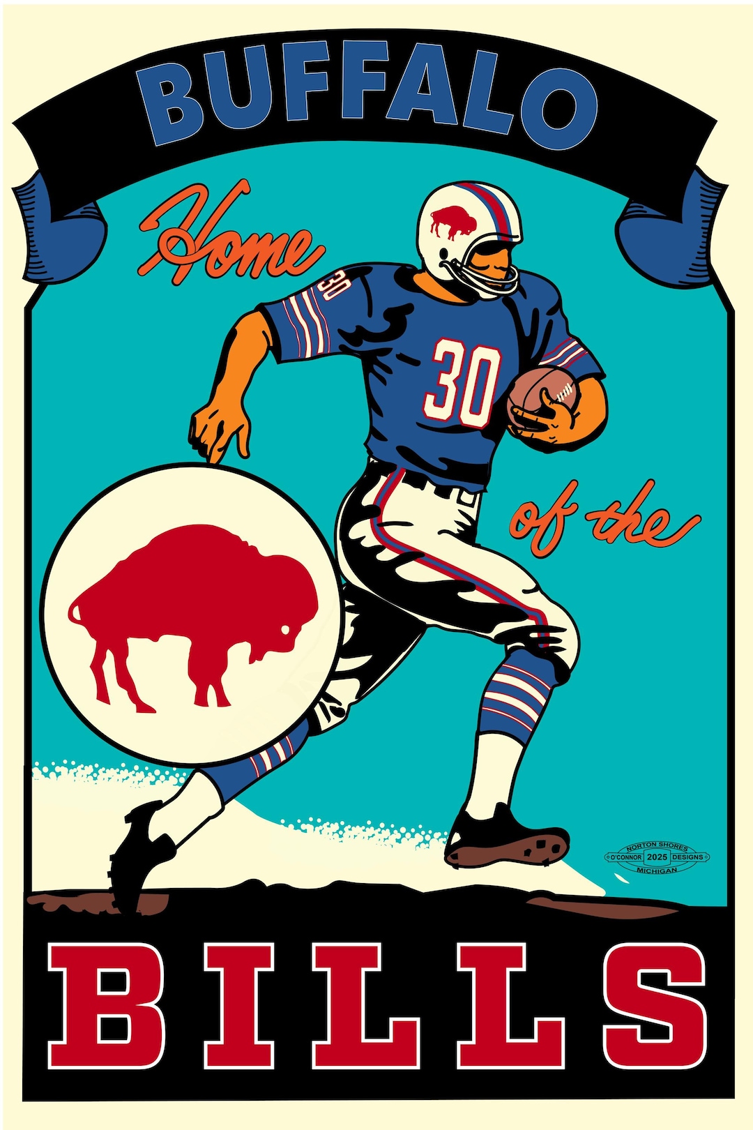 Buffalo Bills Vintage Look Poster, Unframed - Etsy
