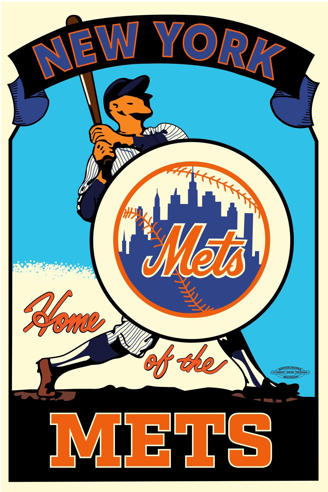 New York Mets Retro Poster - Etsy
