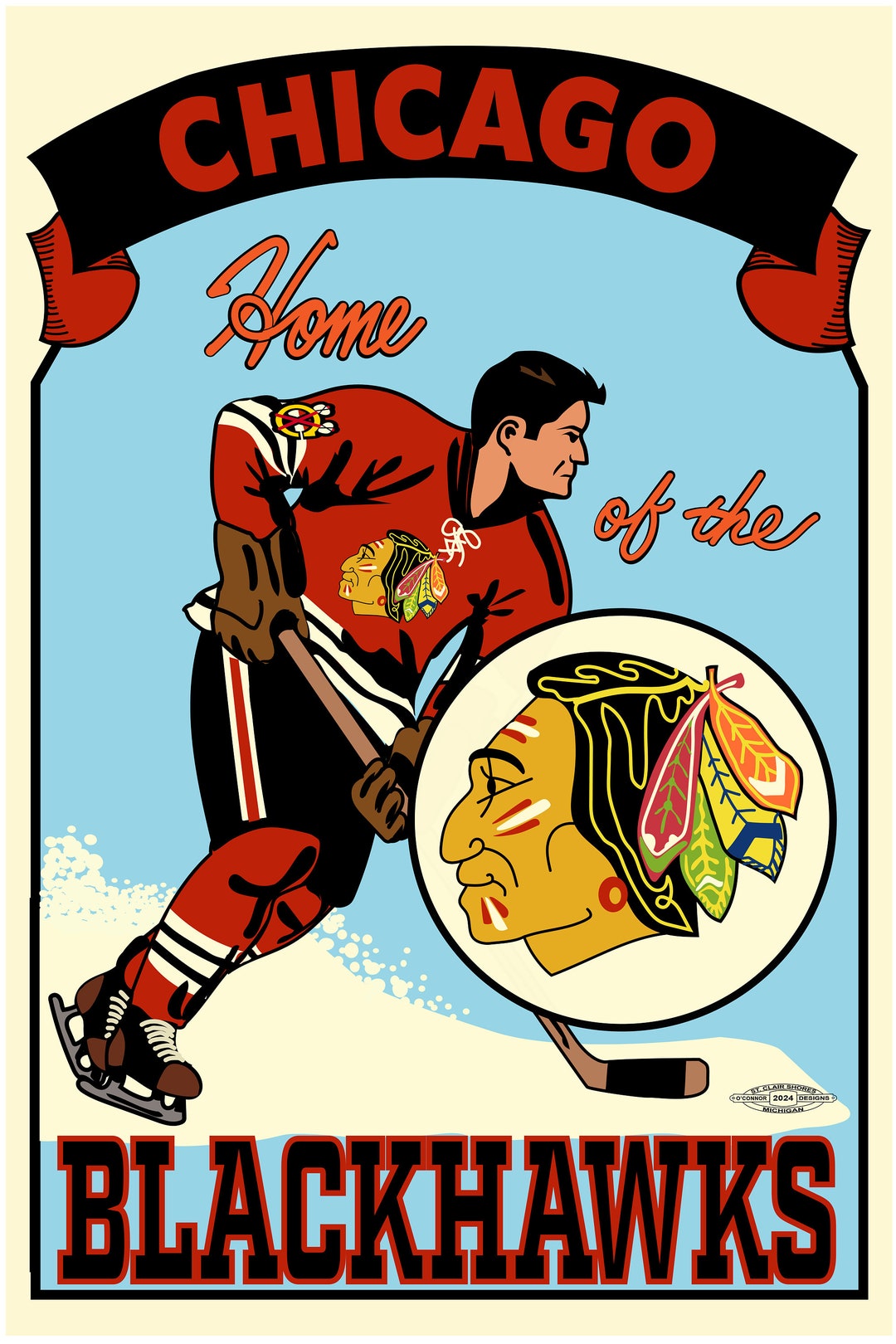 Chicago Blackhawks Poster - Etsy