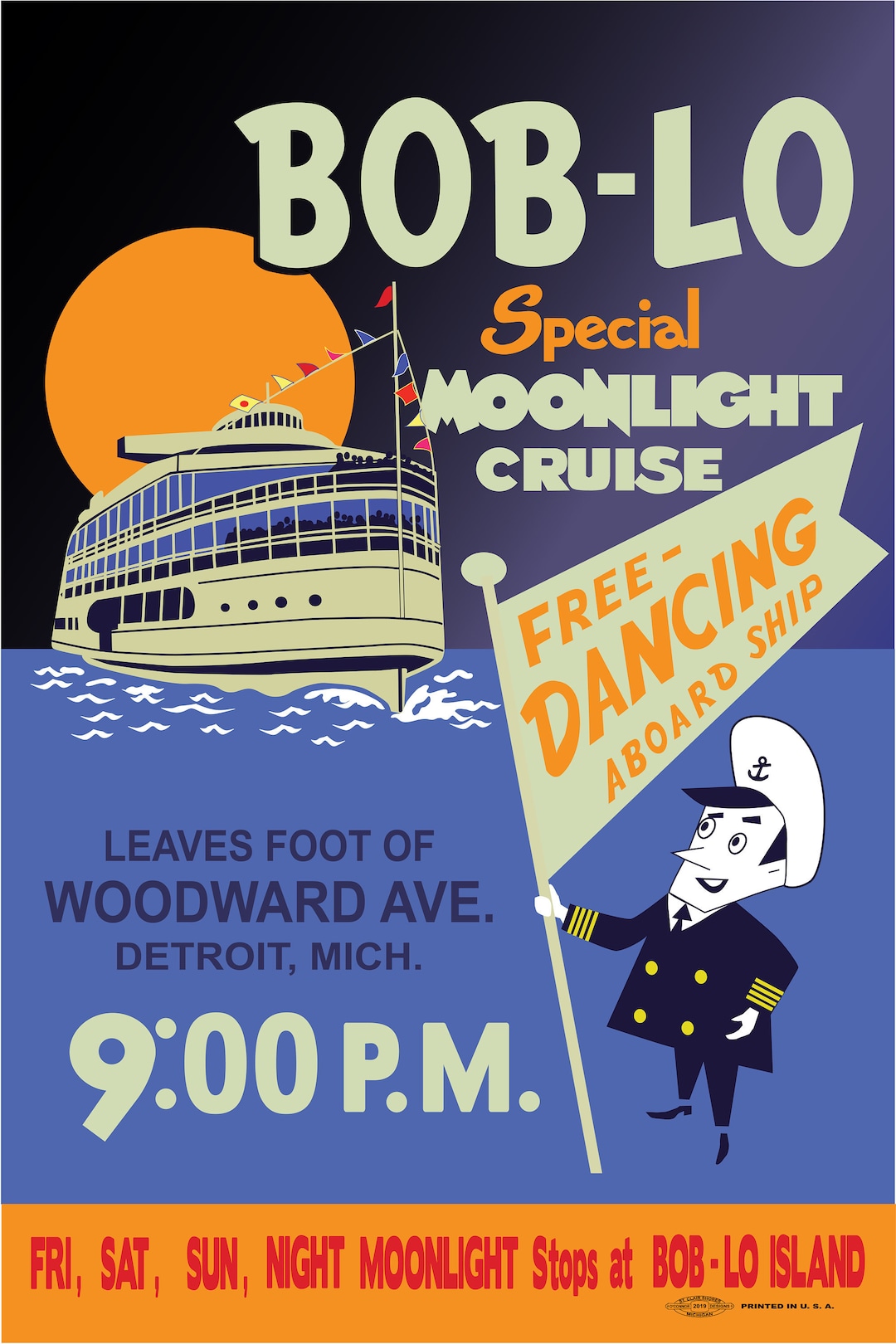 Bob-lo Moonlight Cruise Poster - Etsy