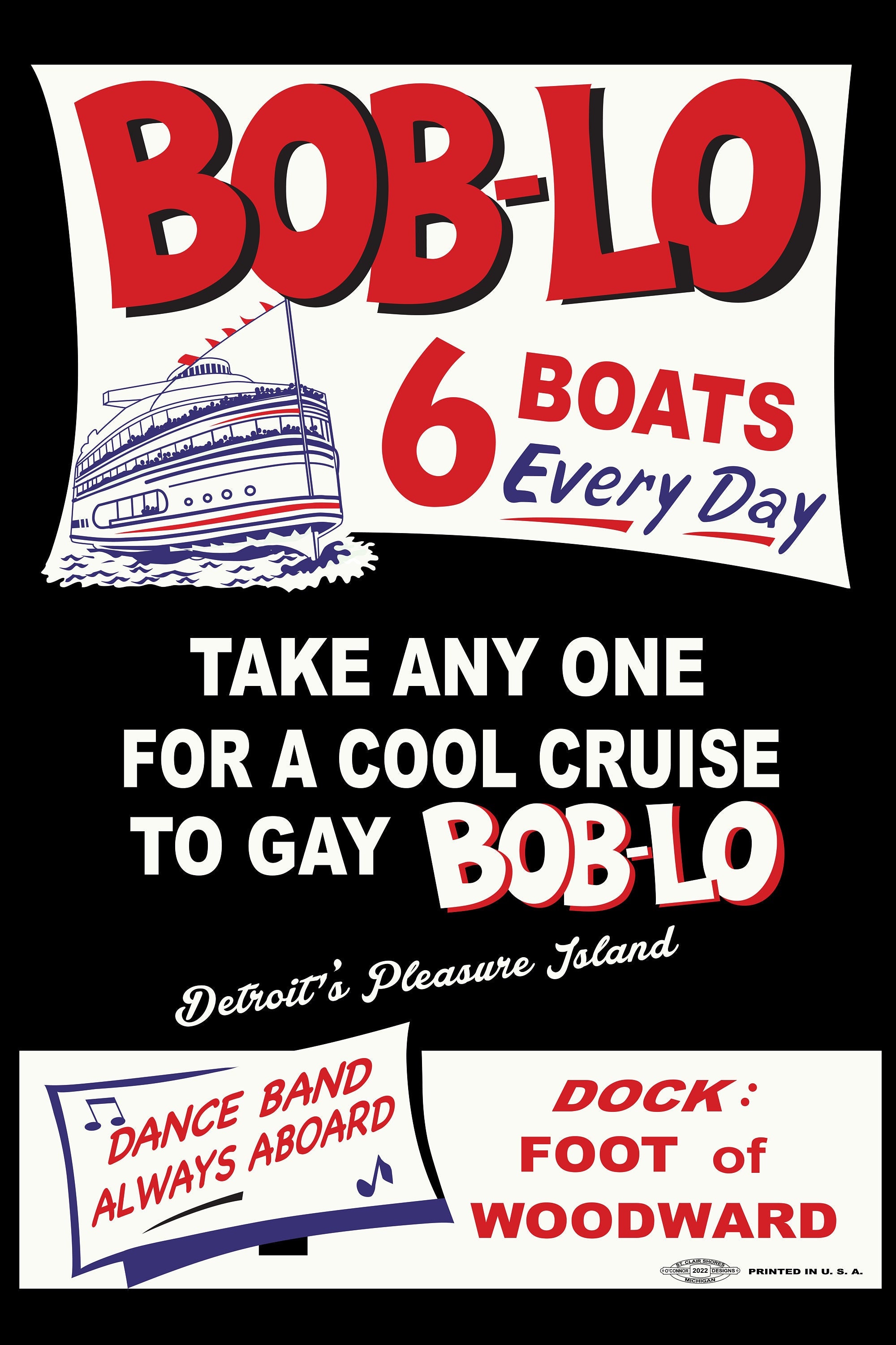 Bob Lo, Boats, Michigan, Vintage - Etsy