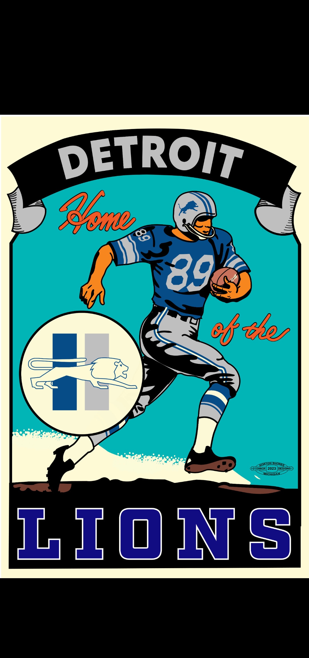 Detroit Lions Vintage Look Poster, Unframed - Etsy