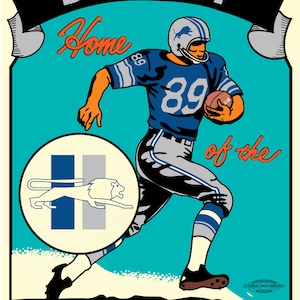 Detroit Lions Vintage Look Poster, Unframed - Etsy