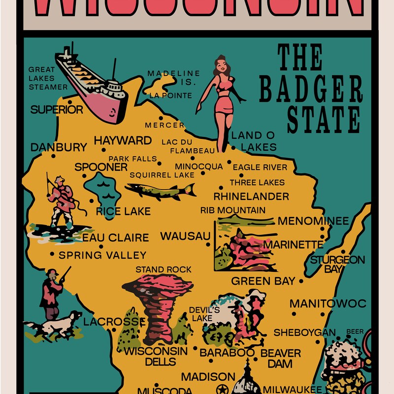 Wisconsin Graphic - Etsy