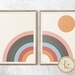 Mid Century Modern Rainbow Art Prints Set of 2 PRINTABLE Wall | Etsy