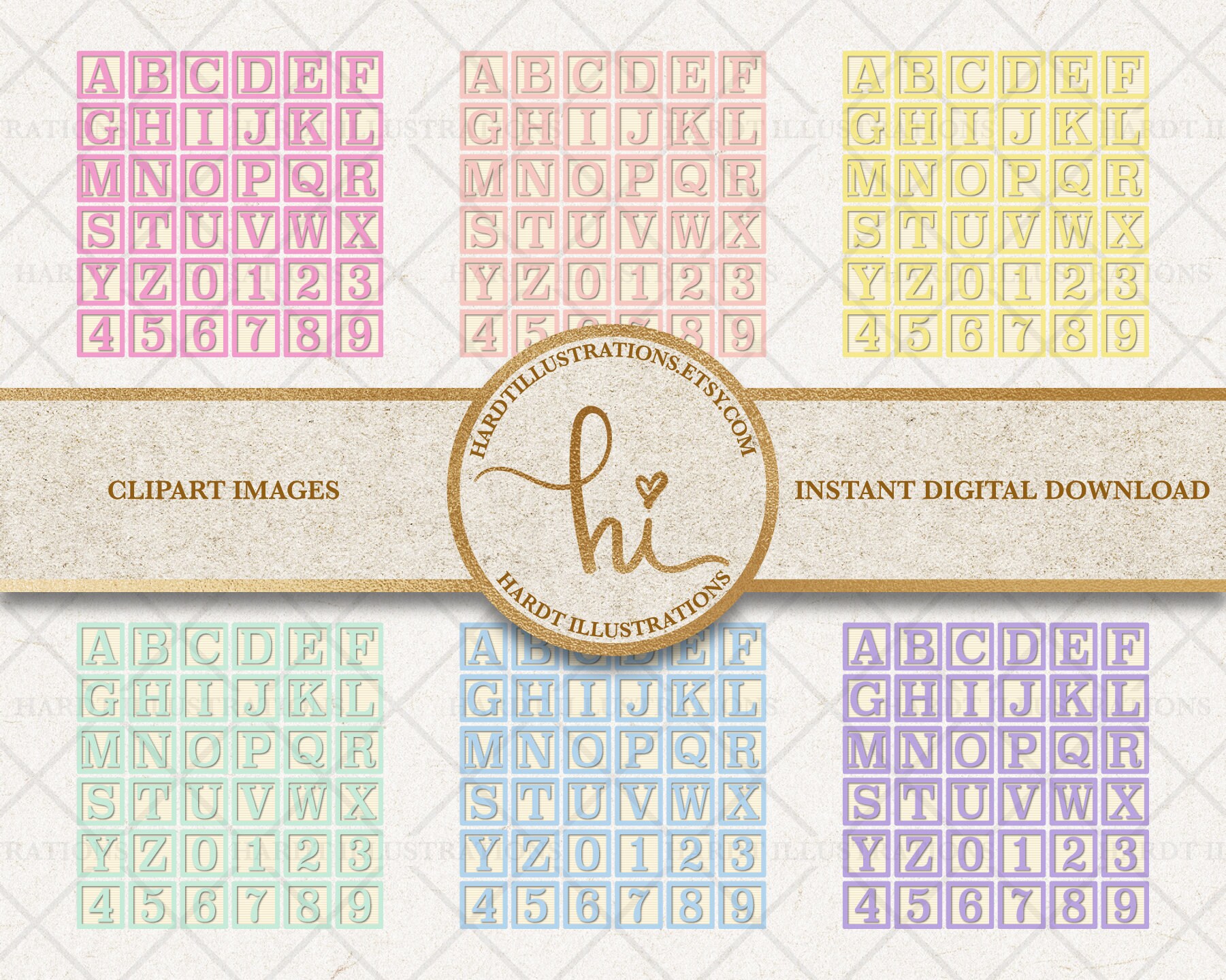 Pastel Rainbow Alphabet Blocks Clipart Alphabet Clip Art ABC - Etsy