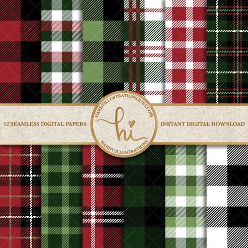 Red Buffalo Plaid Digital Paper Buffalo Check Design - Etsy Hong Kong