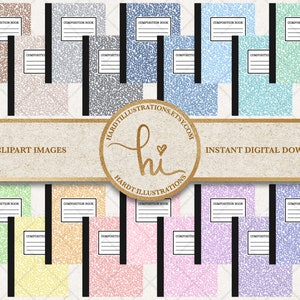 Pastel Composition Notebook Clip Art, Composition Book Clipart ...