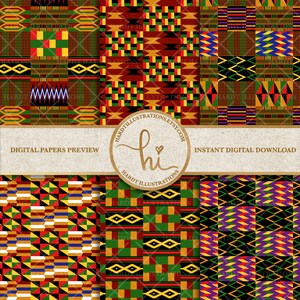 Kente Digital Paper, African Kente Cloth, Woven Fabric Print, Africa ...