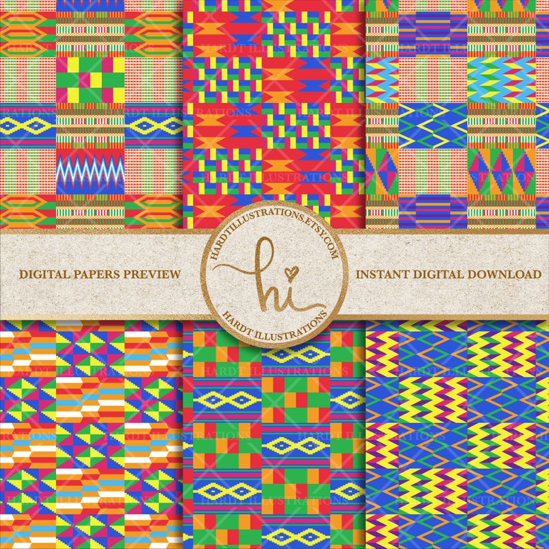 Colorful Kente Digital Paper African Kente Cloth Woven - Etsy Ireland
