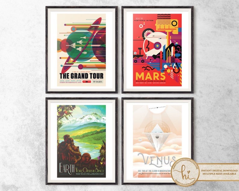 Space Travel Posters by NASA JPL Complete Set of 16 Space | Etsy