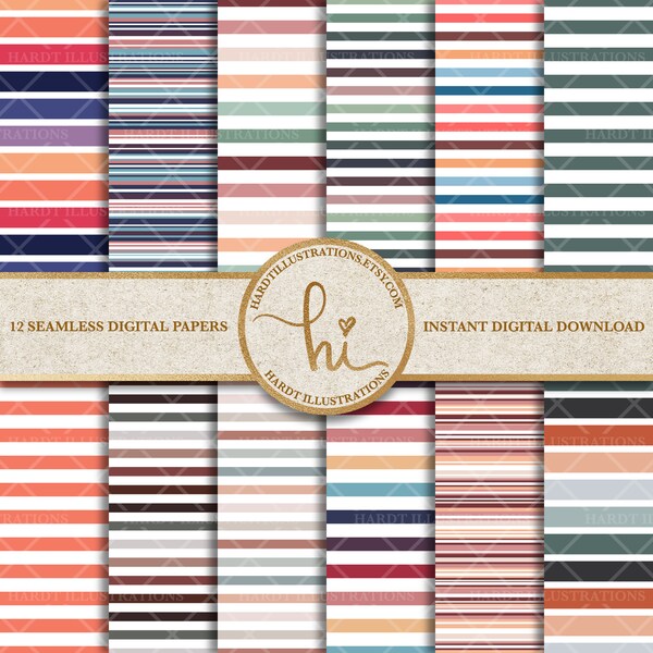 Stripe Digital Paper - Etsy