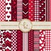 Red Love Digital Paper, Valentine Digital Paper, Valentine's Day Design ...