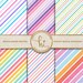Pastel Stripe Digital Paper, Rainbow Candy Stripes Design, Diagonal ...