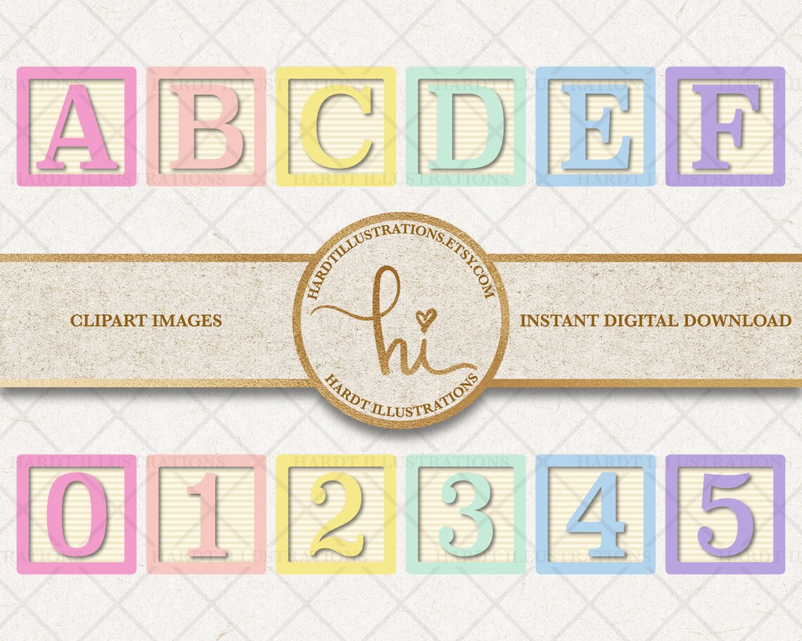 Pastel Rainbow Alphabet Blocks Clipart Alphabet Clip Art ABC - Etsy