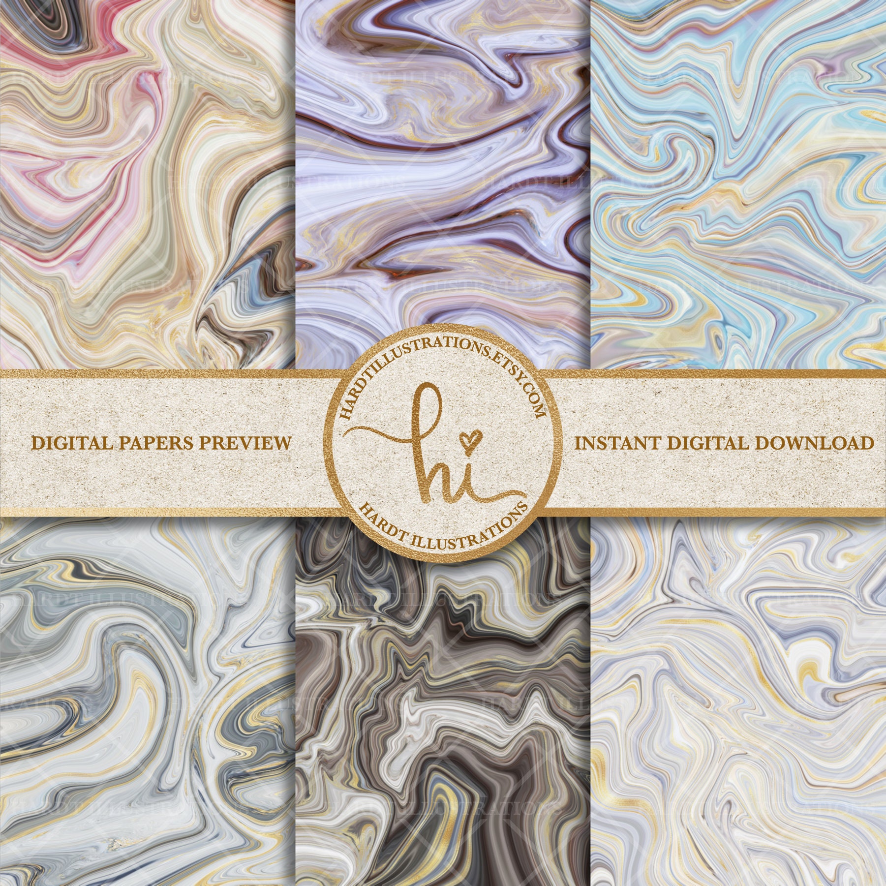 Light Neutral Swirls Digital Paper Marble Digital Paper - Etsy