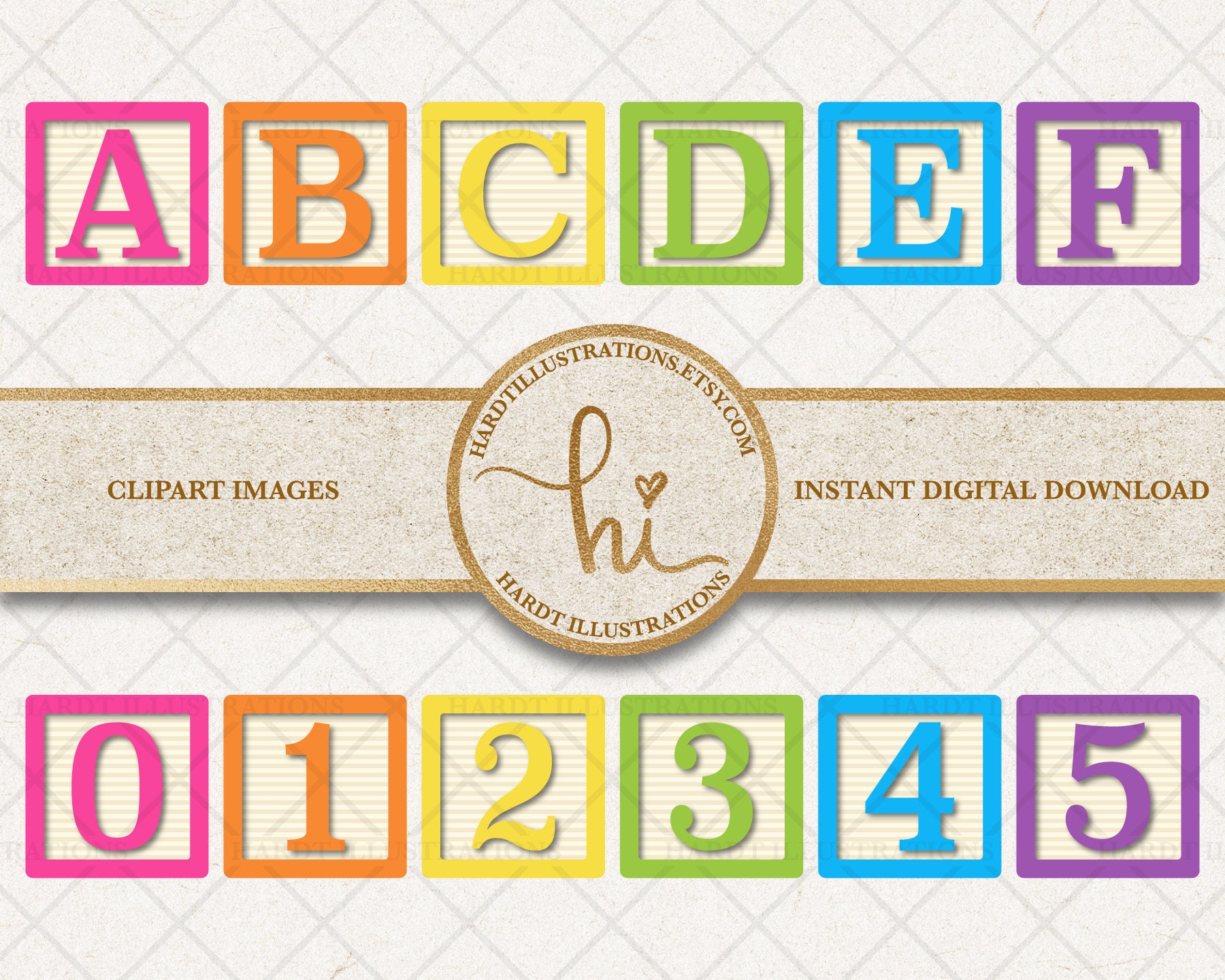 Bright Rainbow Alphabet Blocks Clipart Alphabet Clip Art ABC - Etsy