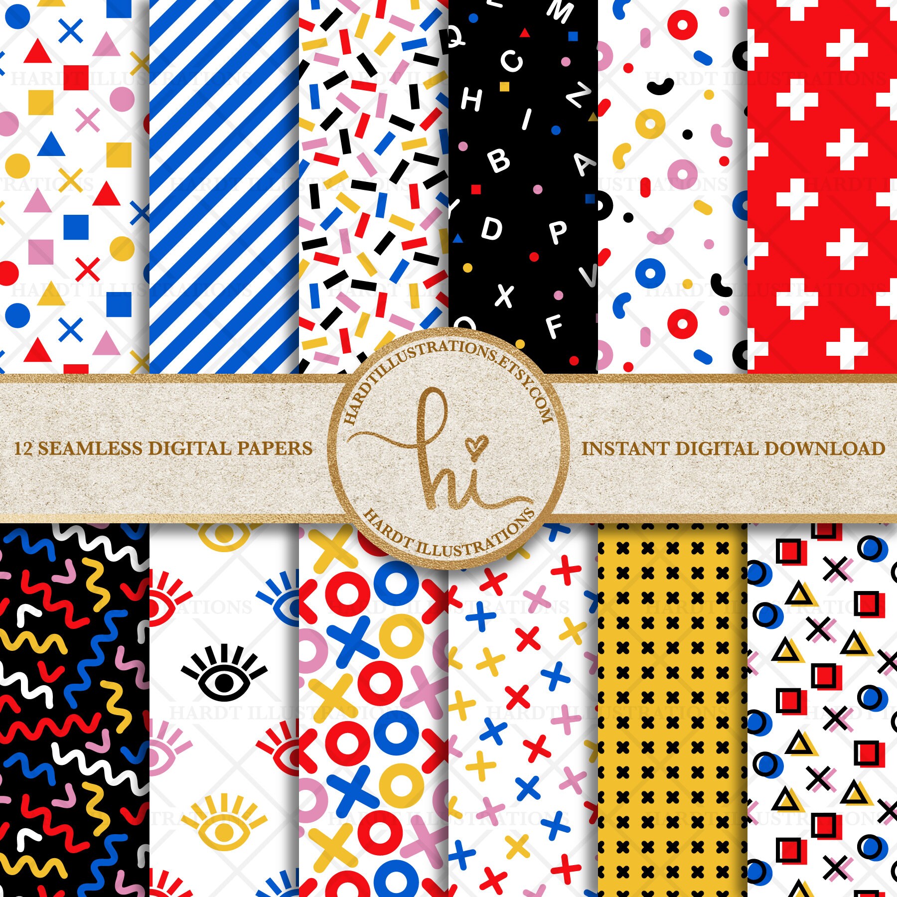 Retro Digital Paper Confetti Sprinkles Nerdy Geeky Paper | Etsy