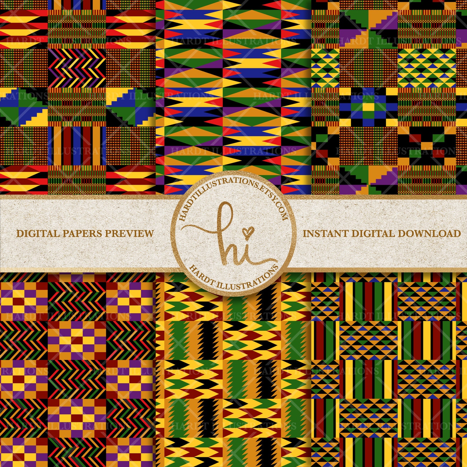 Kente Digital Paper African Kente Cloth Woven Fabric Print | Etsy