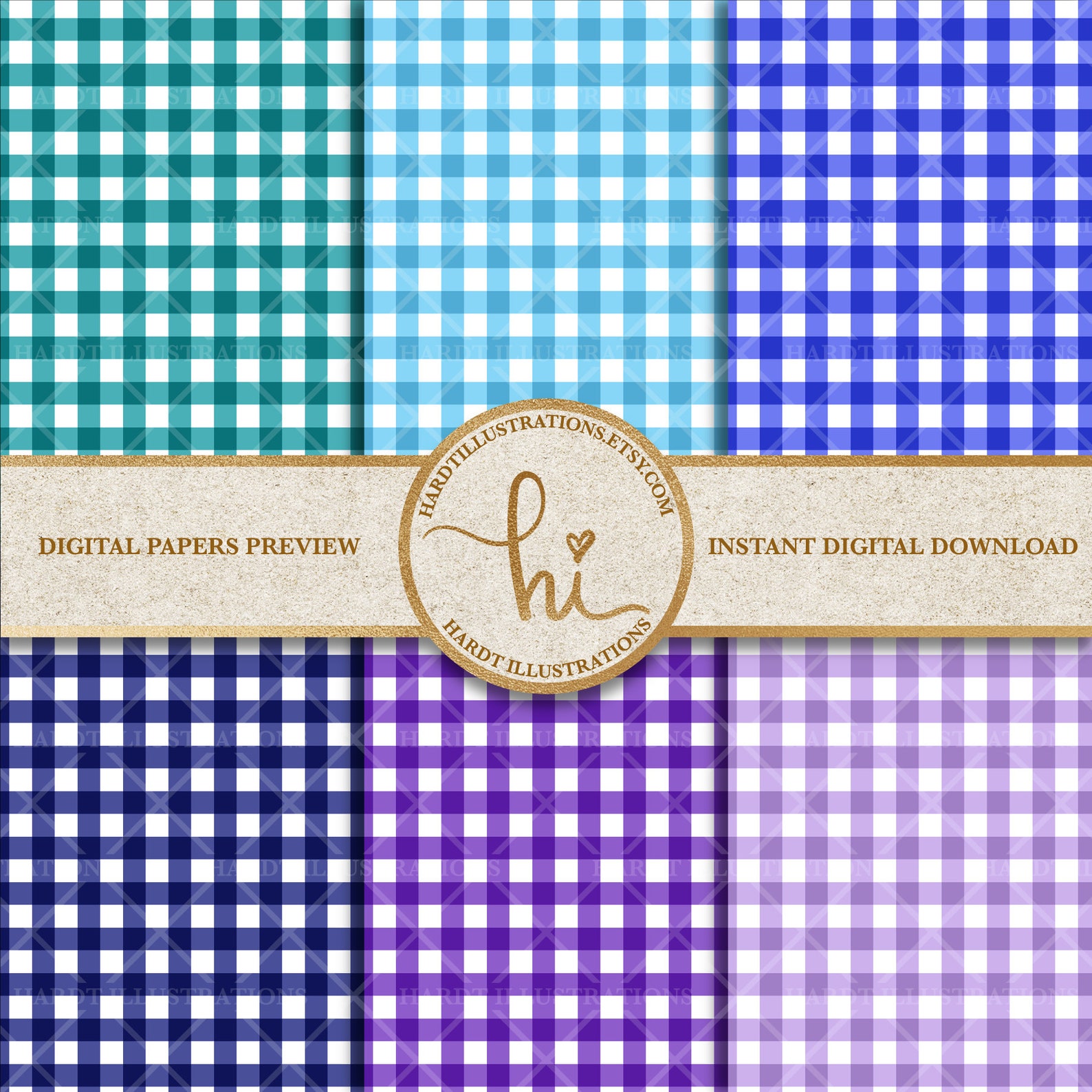 Gingham Digital Paper Rainbow Gingham Fabric Design Small - Etsy