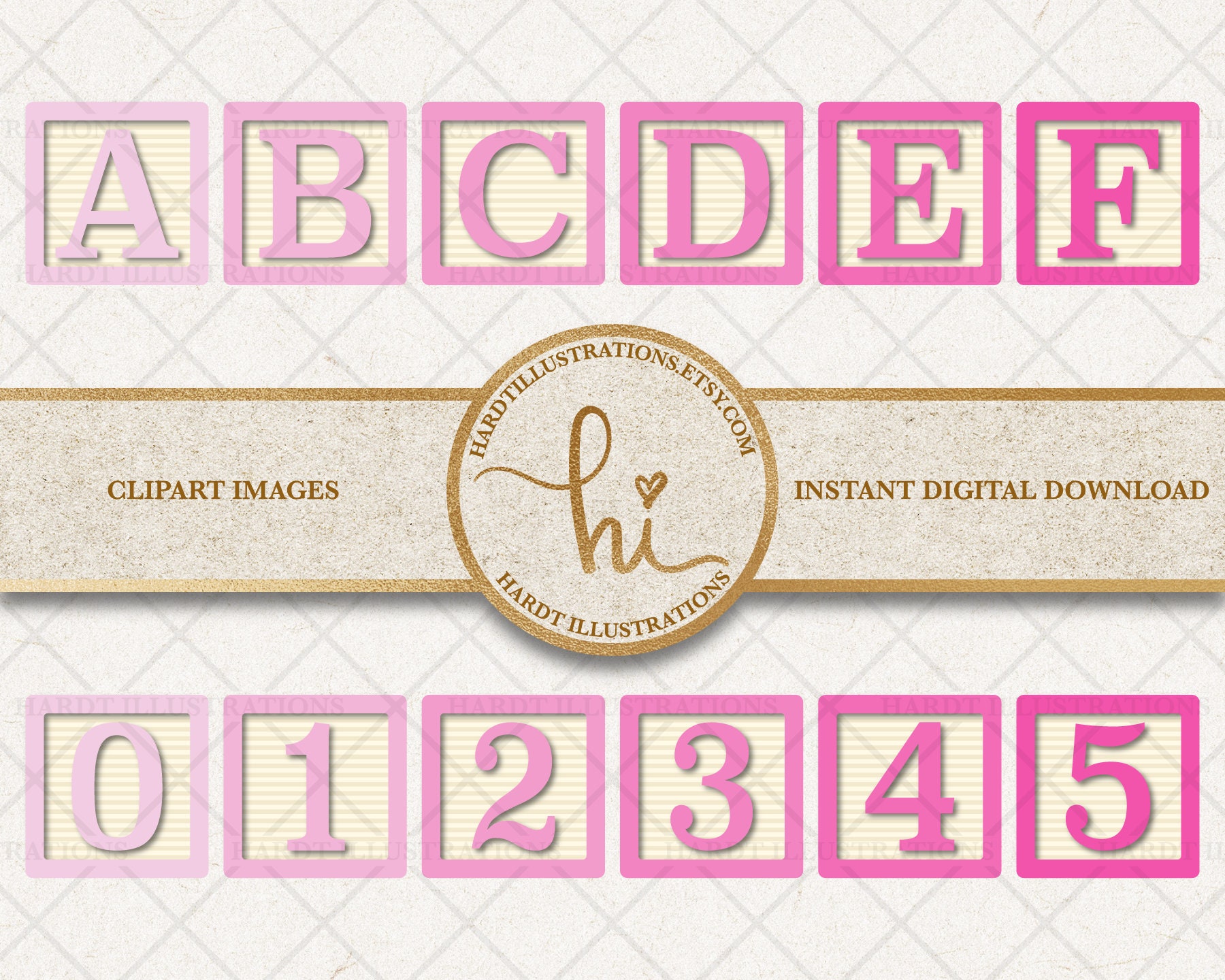 Baby Blocks Clipart Pink