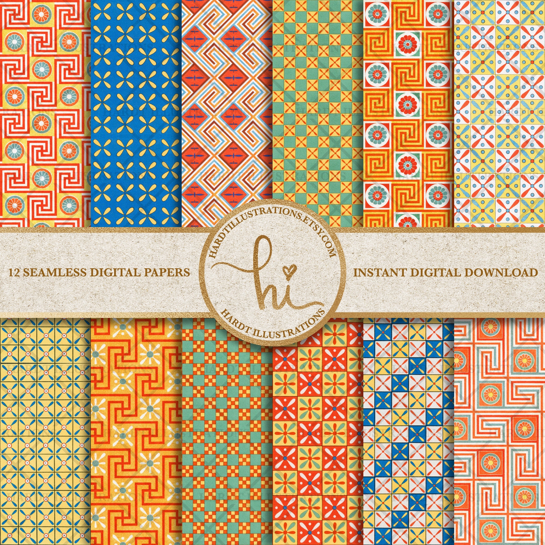 Ancient Egypt Digital Paper Set 1 Antique Egyptian Designs | Etsy