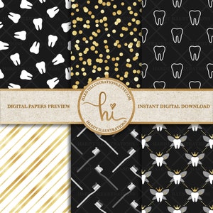 Dental Digital Paper, Teeth Digital Paper, Dental School Graduation ...