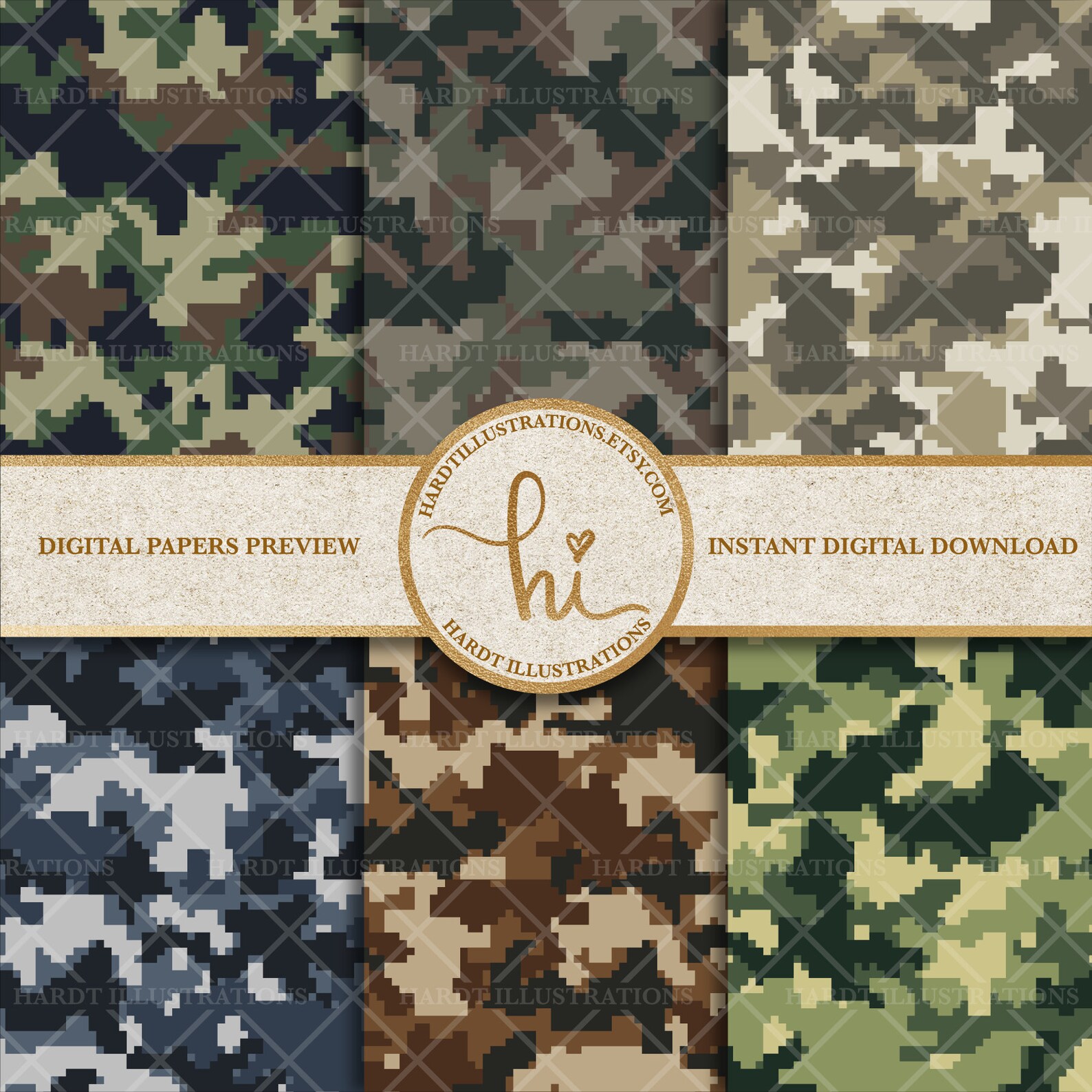 Pixelated Camouflage Digital Paper Modern Camo Digital Paper | Etsy