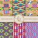 Colorful Kente Digital Paper, African Kente Cloth, Woven Fabric Print ...