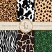 Animal Print Digital Paper Safari Digital Paper Zoo Animals - Etsy