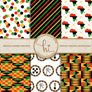 Kwanzaa Digital Paper, Printable African Kente Cloth, Kwanzaa ...