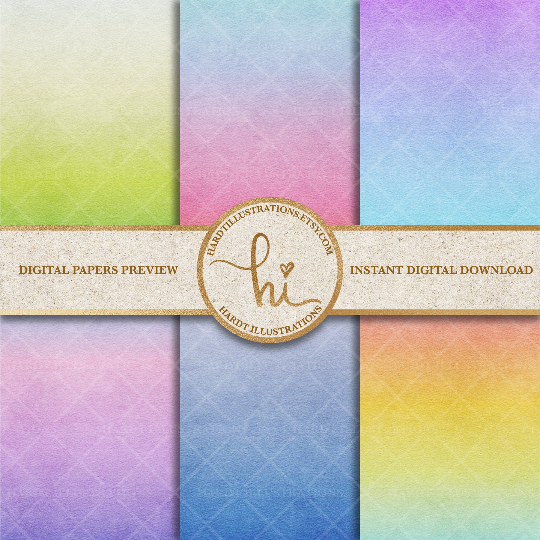 Pastel Ombre Watercolor Digital Paper Rainbow Watercolor - Etsy