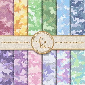 Camouflage Digital Paper, Camo Digital Paper, Easter Pastel Camo ...