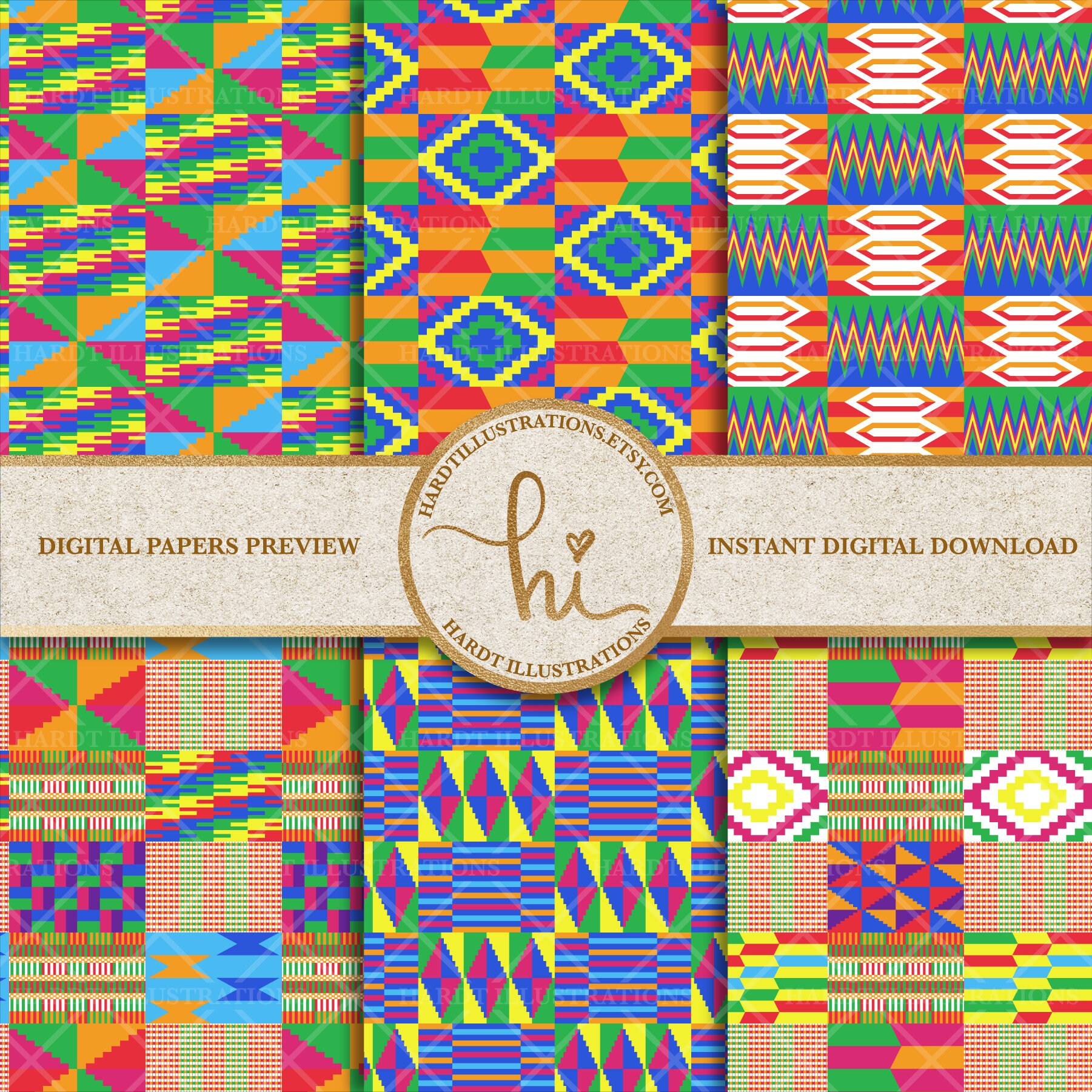 Colorful Kente Digital Paper African Kente Cloth Woven | Etsy