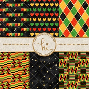 Kwanzaa Digital Paper, Africa Digital Paper, African Kente Cloth ...