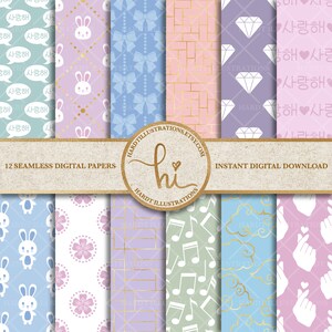 South Korea Digital Paper, K Pop Digital Paper, Gold Foil Texture ...