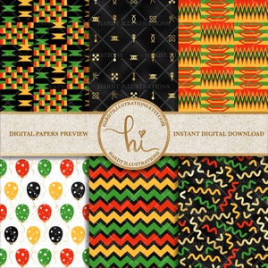 Kwanzaa Digital Paper, Africa Digital Paper, African Kente Cloth ...