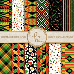 Kwanzaa Digital Paper, Printable African Kente Cloth, Kwanzaa ...
