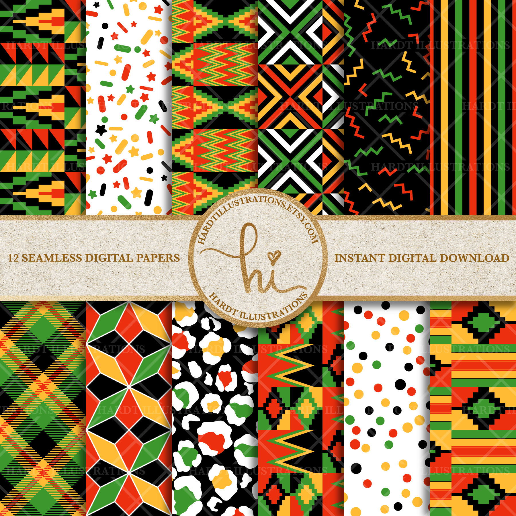 Kwanzaa Digital Paper Printable African Kente Cloth Kwanzaa | Etsy