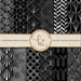 Black & Silver Foil Art Deco Digital Paper, Geometric Design, Vintage ...