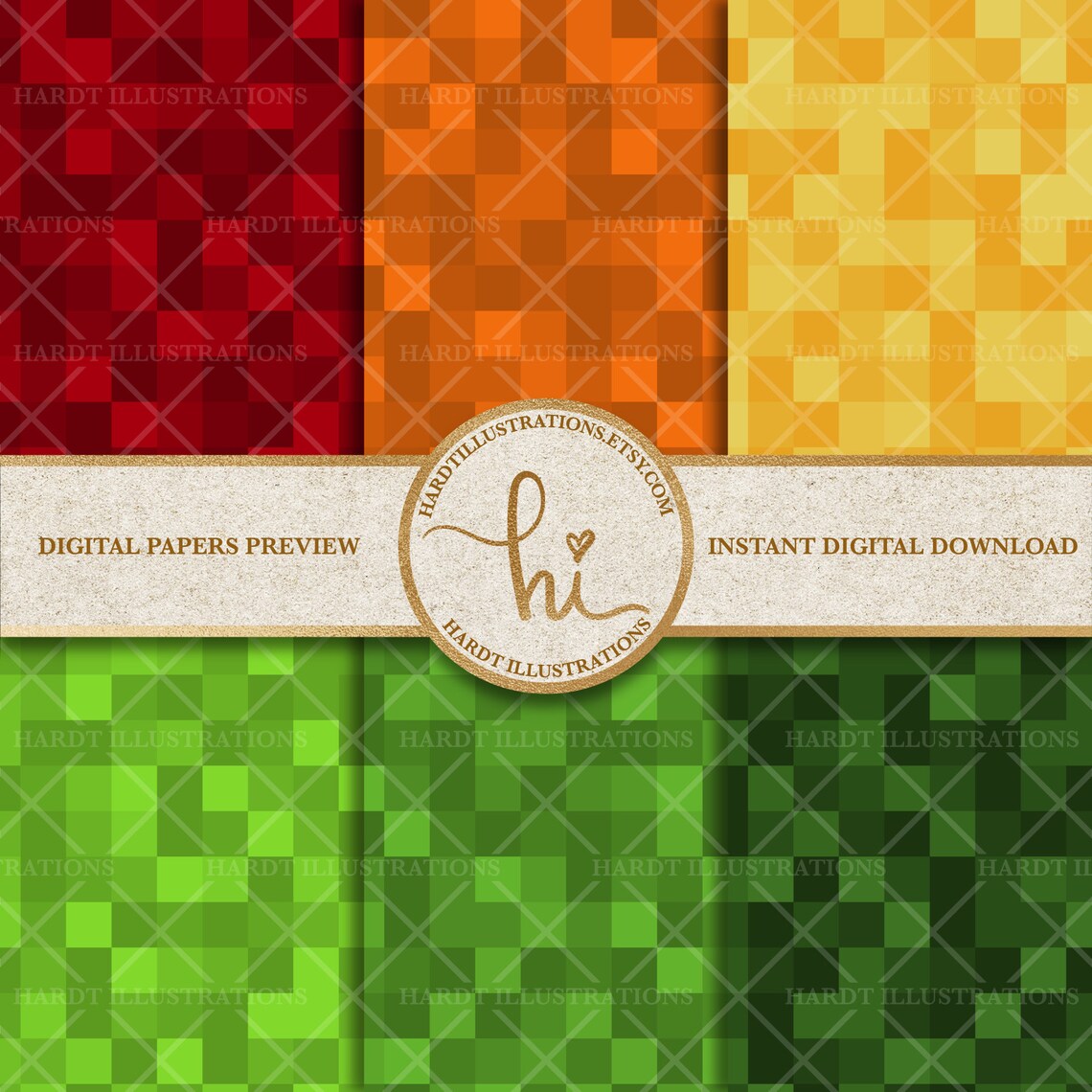 Pixels Digital Paper Big Retro Pixels Pixel Craft Paper | Etsy