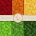 Pixels Digital Paper, Big Retro Pixels, Pixel Craft Paper, Rainbow ...