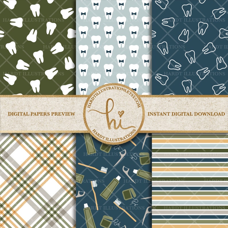 Blue Dental Digital Paper Teeth Digital Paper Tooth Fairy - Etsy