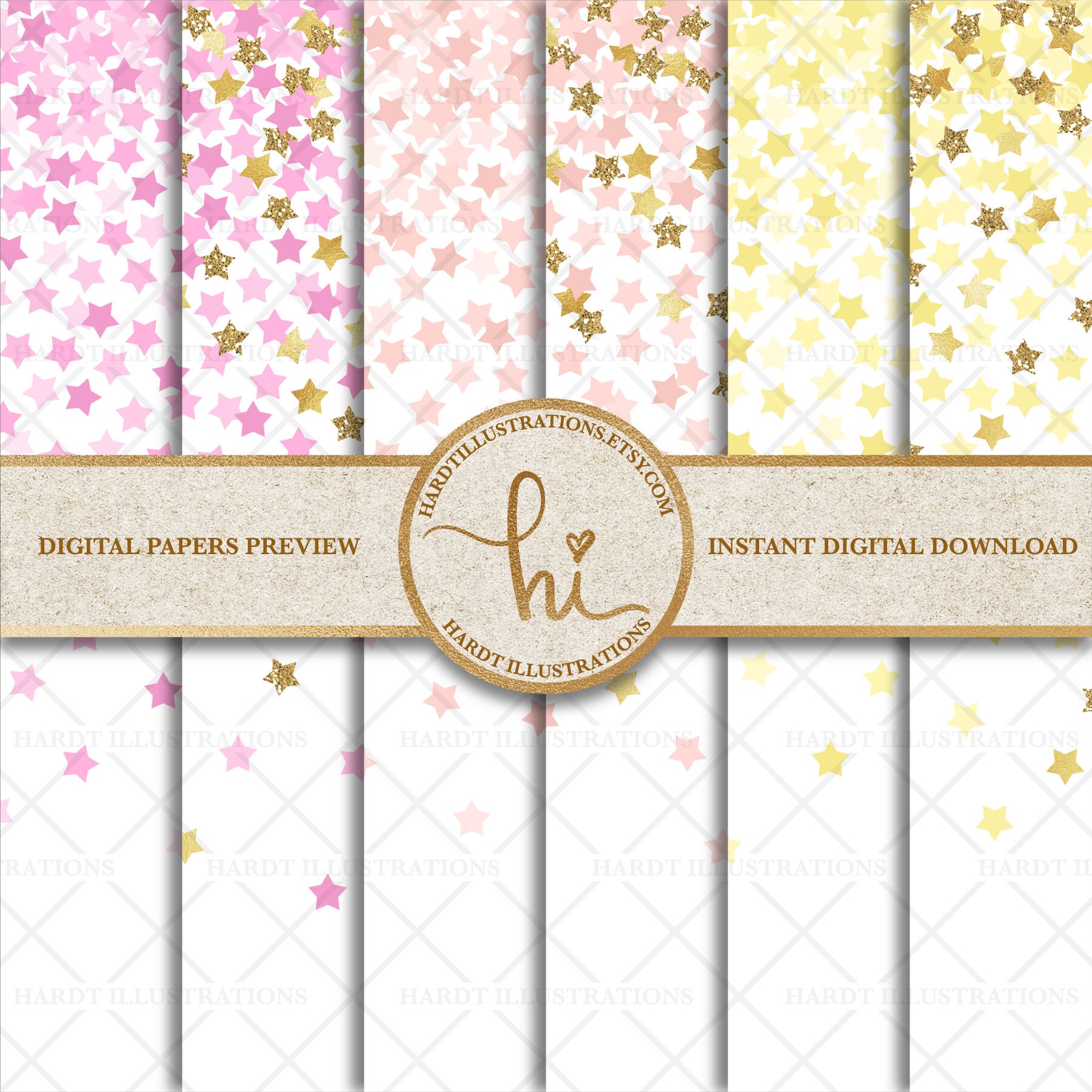 Pastel Rainbow Star Confetti Digital Paper Falling Confetti - Etsy