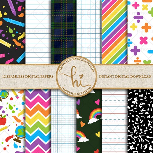 Back to School Digital Paper Notebook Paper Graph Paper | Etsy